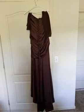 Babyboo Fashion | Dresses | Strapless Chocolate Brown Satin Evening ...